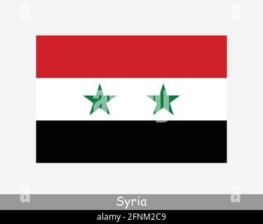 National Flag Syrian Arab Republic - vector, Syria - horizontal ...