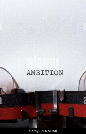 Ambition word written with a typewriter Stock Photo - Alamy