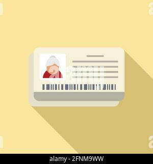 Retirement id card icon. Flat illustration of Retirement id card vector ...