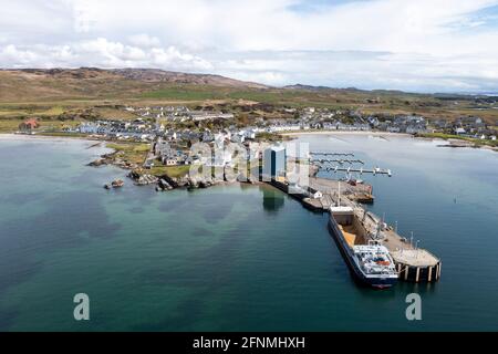 General cargo vessel victress tied up in Port Ellen harbour, Isle of ...