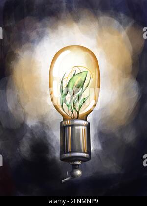Bulb digital art illustration Stock Photo - Alamy