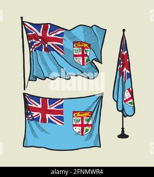 Coat of arms of Fiji - Fiji flag national symbol - vector Fiji emblem ...