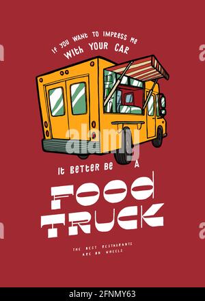 Waving Food Truck with Isolated on mascot Stock Vector Image & Art - Alamy