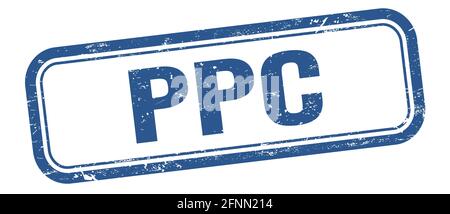 PPC text on blue grungy rectangle stamp sign Stock Photo - Alamy