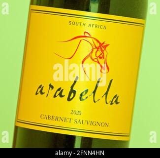 Wine label. Arabella. 2020. Cabernet Sauvignon. South Africa Stock ...