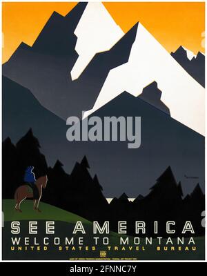 See America, Poster for the U.S. Travel Bureau promoting tourism ...