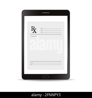 Rx form, pharmacy and hospital realistic vector paper blank sheet ...