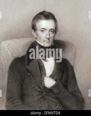PETER ROGET (1779-1869) English physician in an 1839 engraving Stock ...