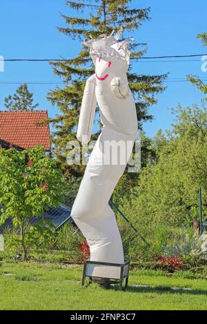 White Air Dancer at Grass in Garden Party Fun Stock Photo - Alamy