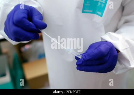 Corona virus pandemic. PCR Covid-19 test. France Stock Photo - Alamy