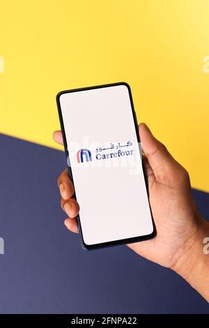 Carrefour app icon and company brand logo Stock Photo - Alamy