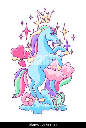 Print or card with unicorn and fantasy items Stock Vector Image & Art ...
