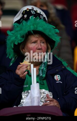London Irish fans inside the stand before the Gallagher Premiership ...