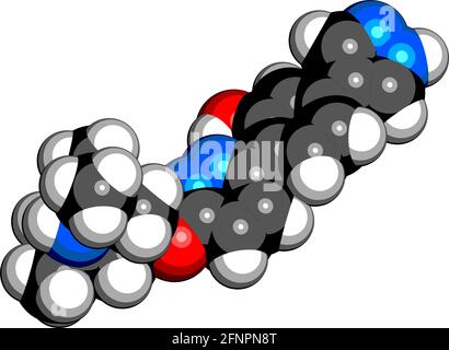 Branaplam SMA drug molecule. 3D rendering. Atoms are represented as ...