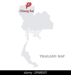 Maps of Thailand with blue maps pin on Chiang Rai Province Stock Vector ...