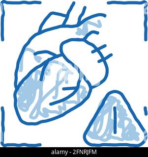 hypertension disease doodle icon hand drawn illustration Stock Vector ...