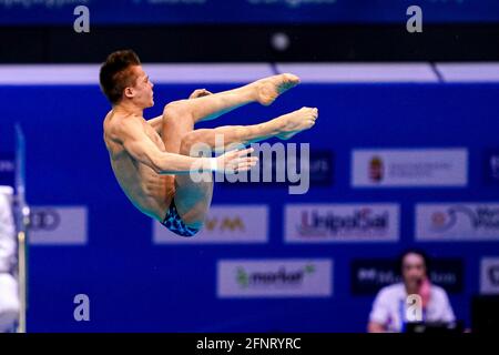 BUDAPEST, HUNGARY - MAY 16: Oleksii Sereda of Ukraine competing at the ...