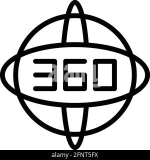 Virtual oculus angle icon. Outline Virtual oculus angle vector icon for ...