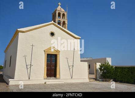 Panoramic view of Aghios Spyridon a Greek Orthodox church in ...