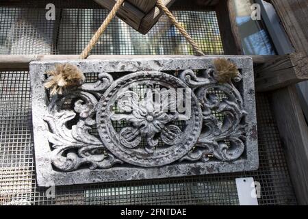 Gypsum rectangular panels with carved patterns on coarse hemp rope for ...