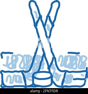 hockey sticks and shim icon Vector Glyph Illustration Stock Vector ...