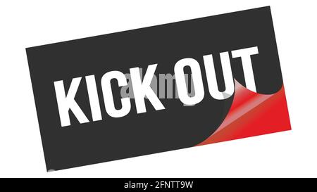 KICK OUT text written on purple indigo grungy zig zag borders round ...