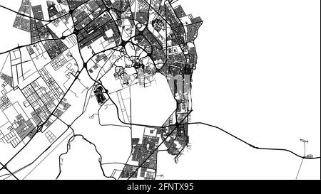 Urban vector city map of Khobar, Saudi Arabia, Middle East Stock Vector ...