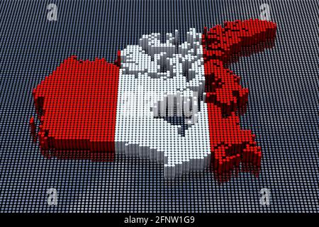pixel art style map of north america, contains relief continent and ...