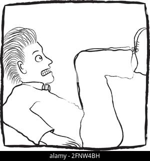 Claustrophobia. Narrow closed space claustrophobic attack, anxiety man ...