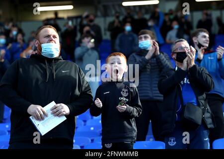 Liverpool fans react prior to the English Premier League soccer match ...