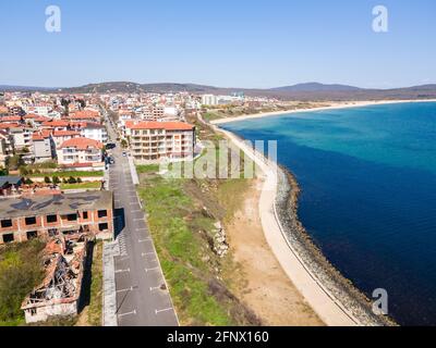 Amazing Aerial view of town of Primorsko, Burgas Region, Bulgaria Stock ...