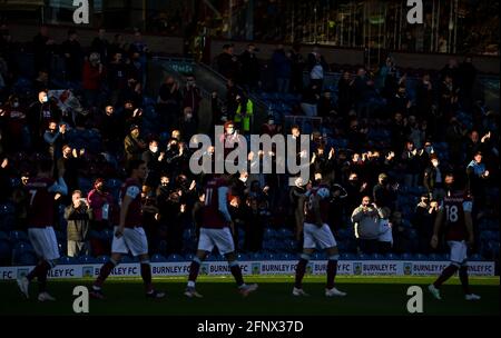 Burnley fans applaud their side during the Premier League match at Turf ...