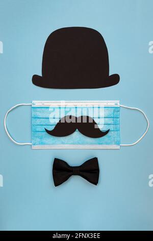 Glasses with paper mustache bow tie Stock Photo - Alamy