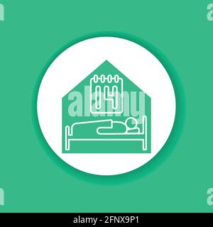 Isolation symbol glyph color icon. Silhouette symbol. Insulation ...