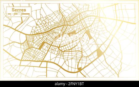 Serres Greece City Map in Retro Style. Outline Map. Vector Illustration ...