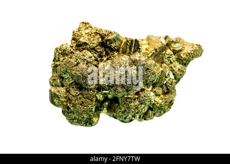 Pyrite gemstone cut out on white background Stock Photo - Alamy