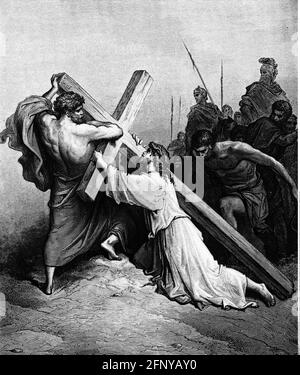 Jesus Christ bearing the Cross Stock Photo - Alamy