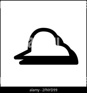 Sharp cloud icon in flat design with orange color and drop shadow Stock ...