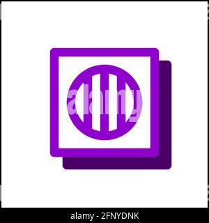 Outdoor unit icon in flat design with purple color and outline on a ...