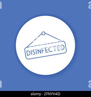 Nameplate disinfected color line icon. Cleaning service. Pictogram for ...