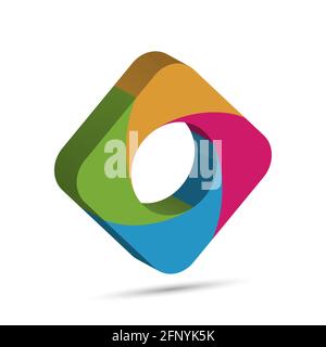 square divided into four colored parts. Template for infographics ...
