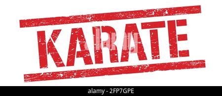 KARATE text on red grungy rectangle stamp sign Stock Photo - Alamy