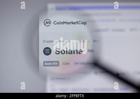 Solana SOL token symbol cryptocurrency logo, coin icon isolated on ...