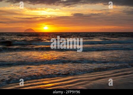A stunning sunset at Lendalfoot on the south Ayrshire coast with Ailsa ...