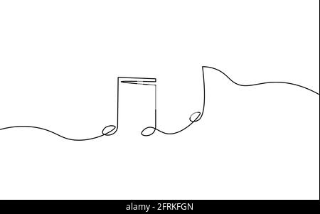 Music note continuous one line drawing Stock Vector Image & Art - Alamy