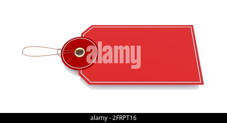 Red blank tag. 3d rendered image Stock Photo - Alamy
