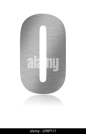 Metal number zero on a white background. 3d illustration Stock Photo ...