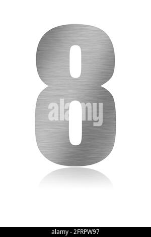 Brushed metal figure. Number 5 Stock Photo - Alamy