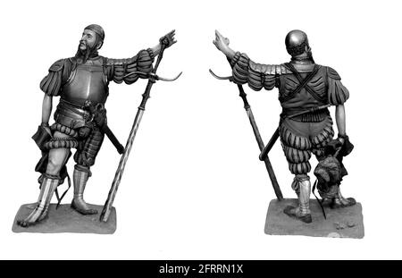 Landsknecht with longsword. Medieval soldier illustration. Medieval ...