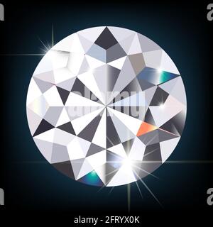 Vector 3d Realistic Transparent Gemstone, Diamond, Crystal, Rhinestone ...